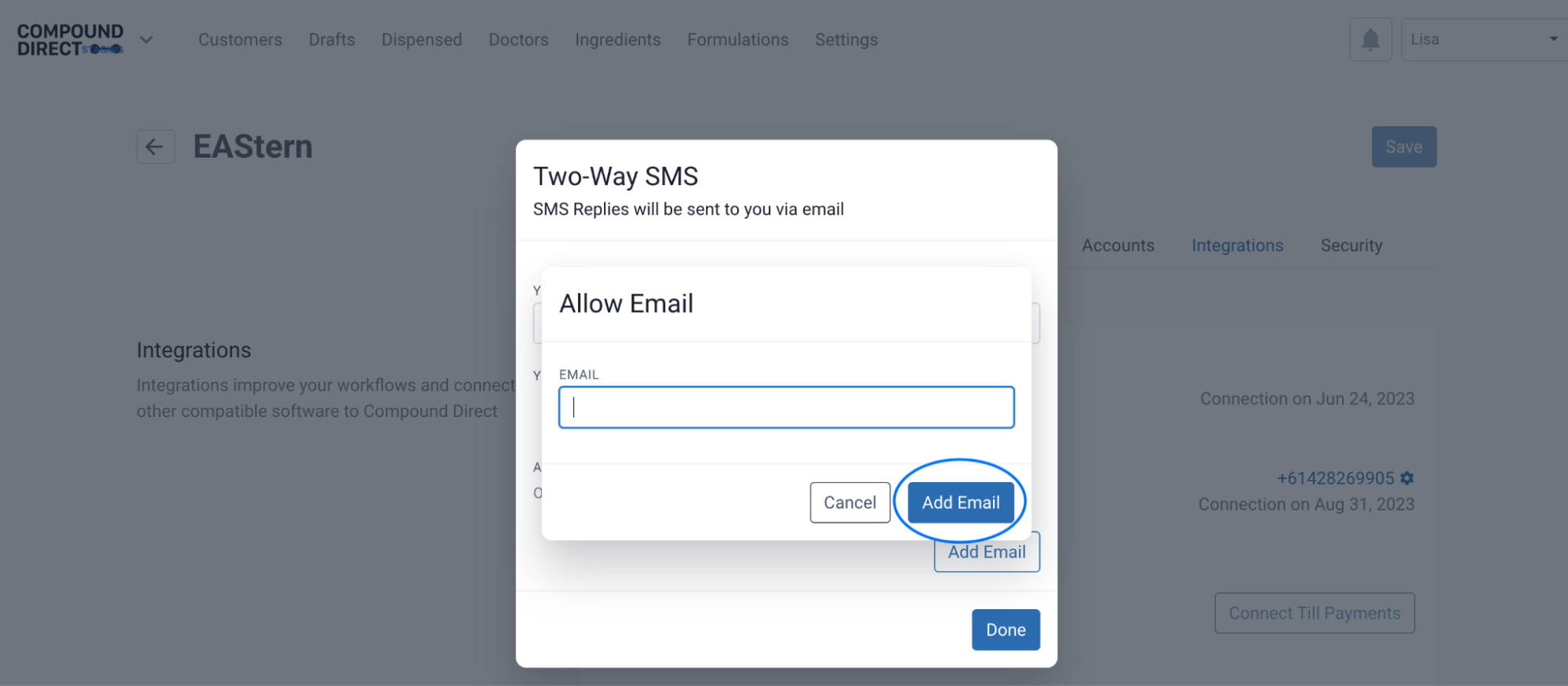 Setting up and sending two-way SMS | Compound Direct