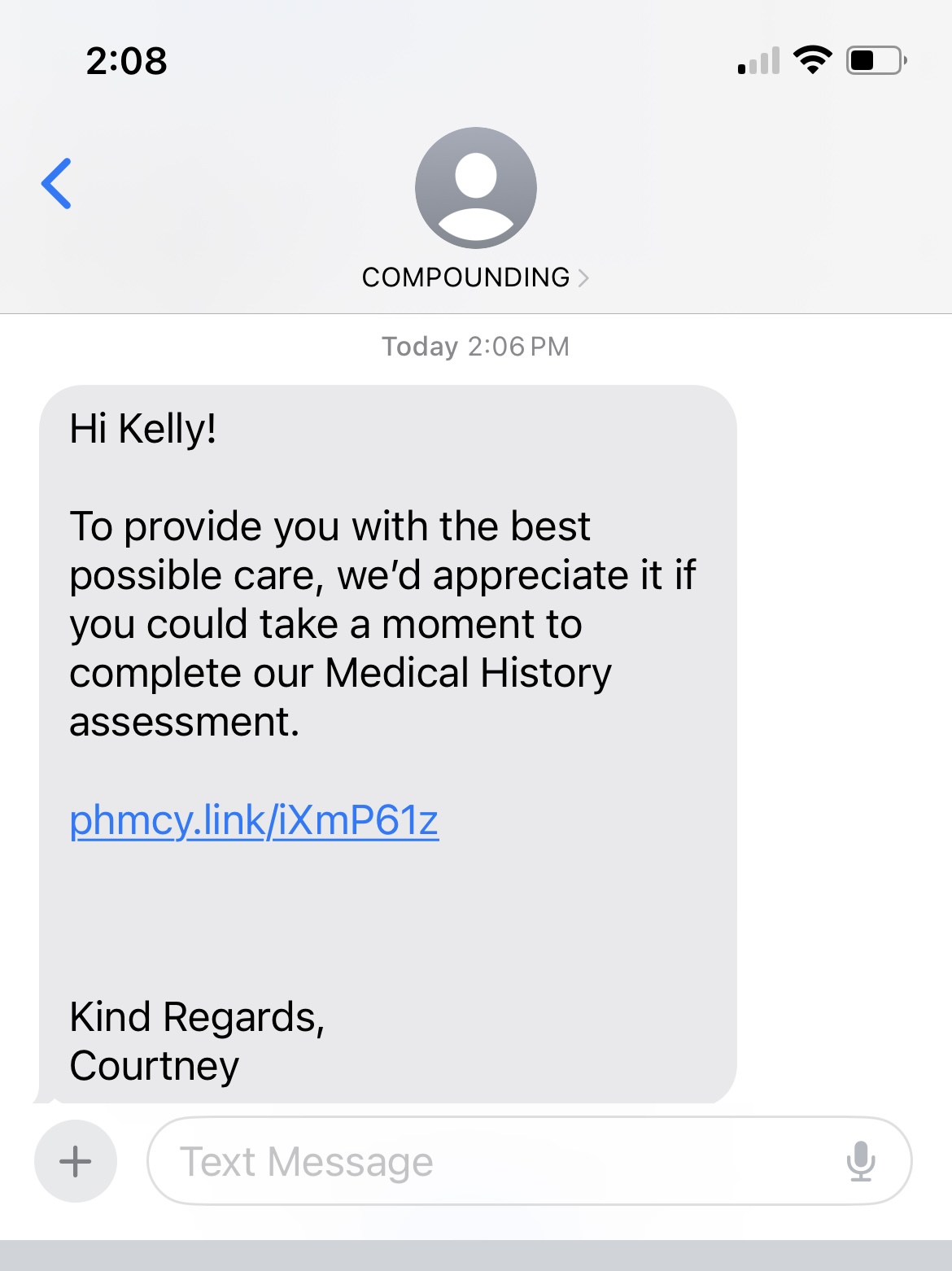 Automate patient medical history by sending risk assessment links | Compound Direct