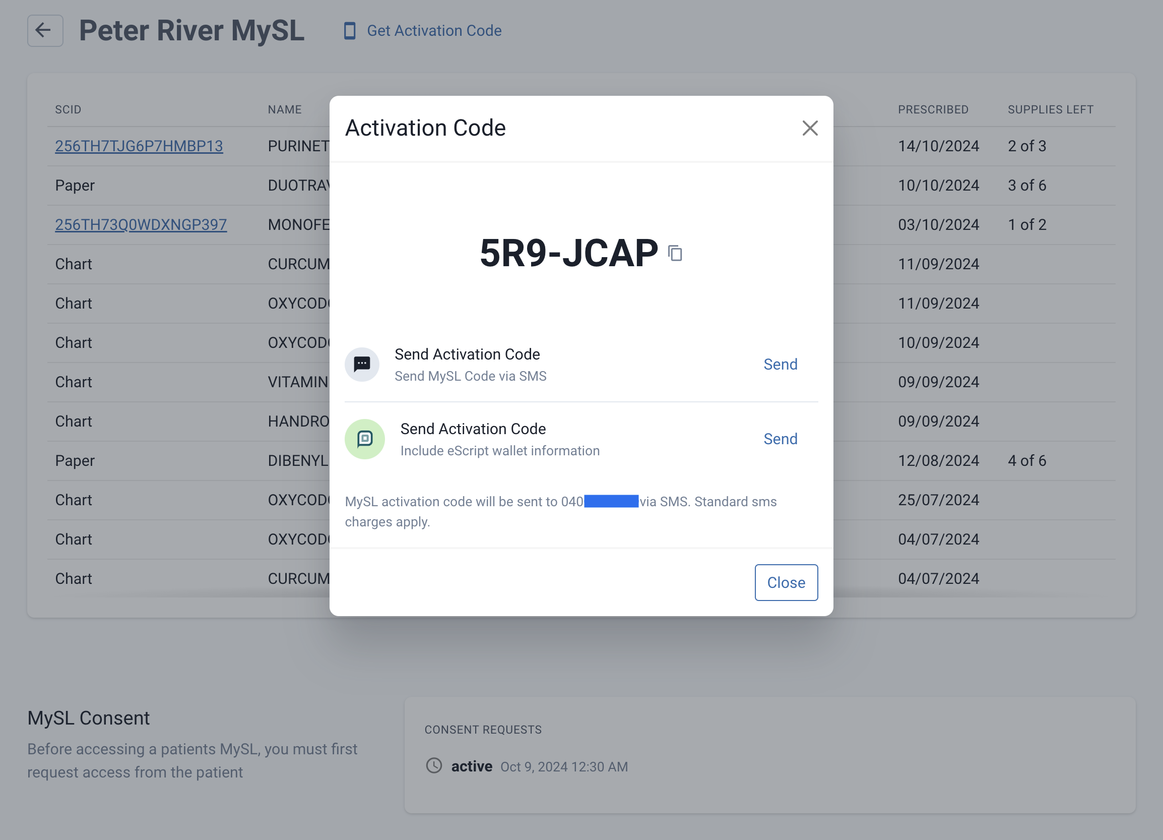 Patient MySL registration and ASL activation codes | Compound Direct
