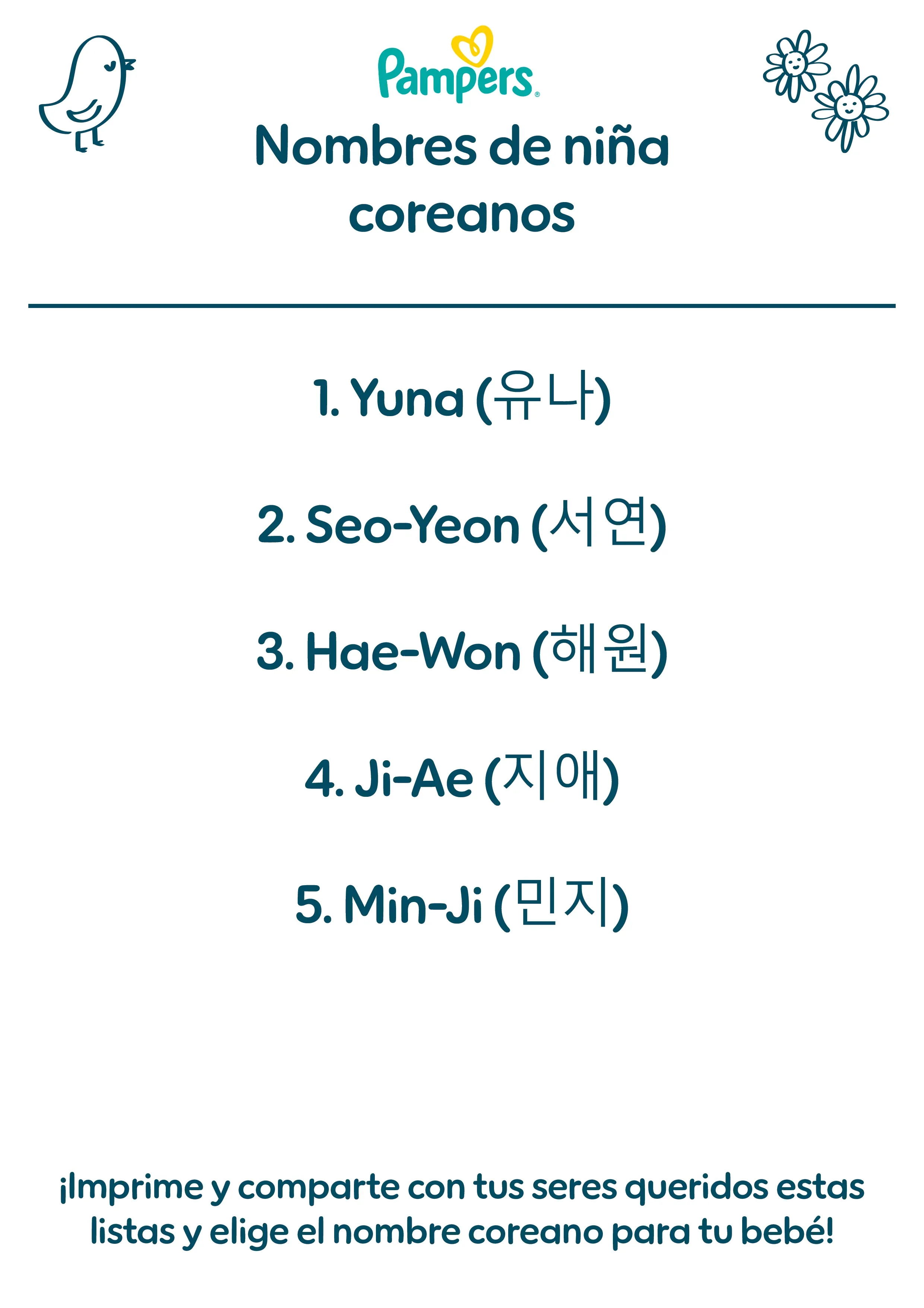 Nombres coreanos para niñas | Pampers® Chile