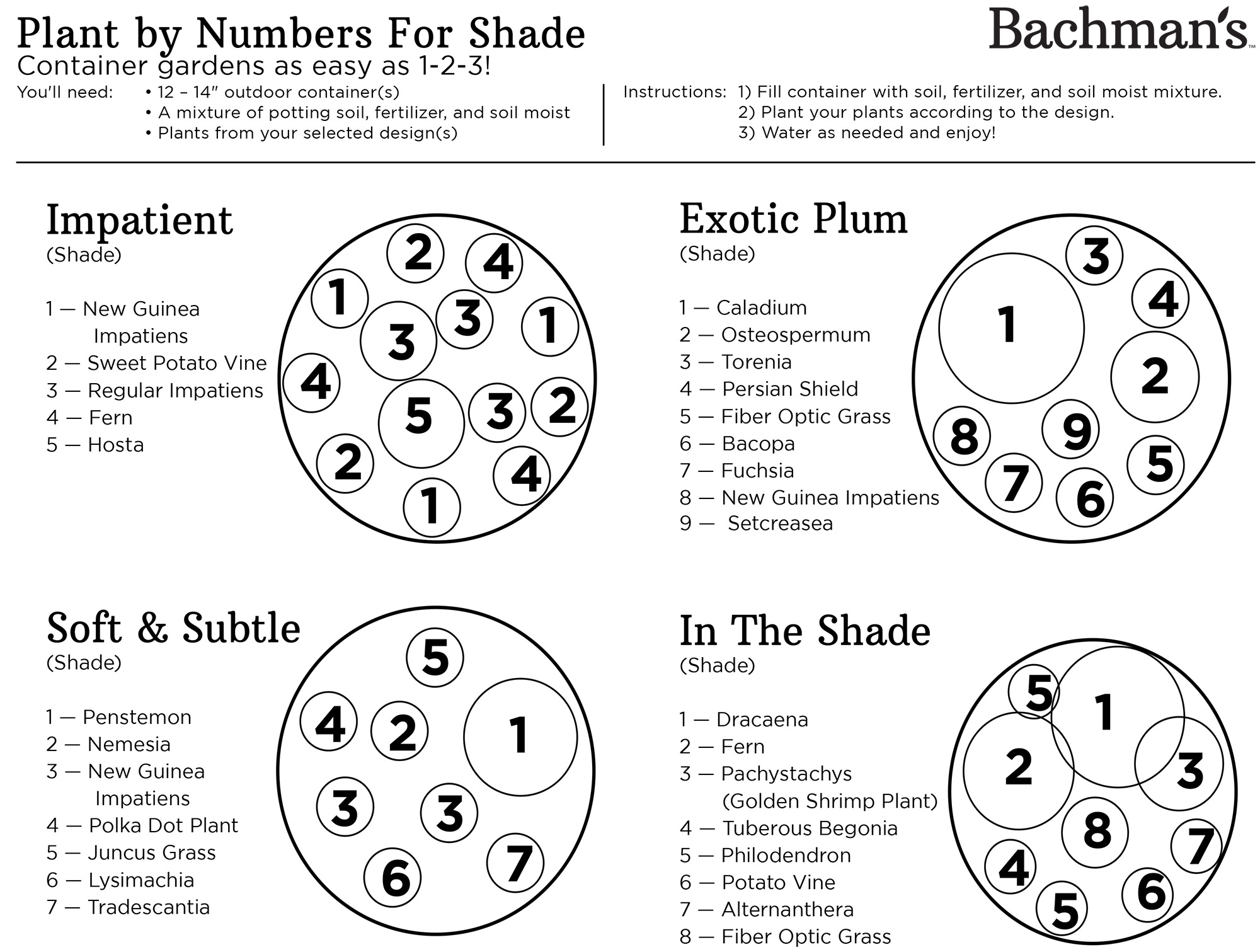 Plant By Numbers Container Gardens, Bachman's Minnesota