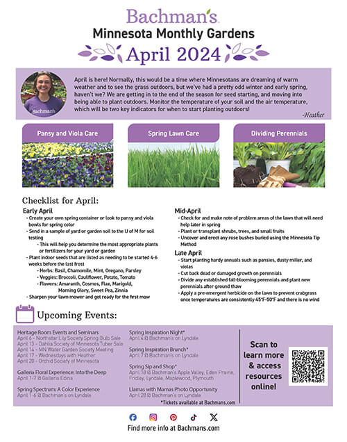 Minnesota Monthly Gardens, April | Bachman's