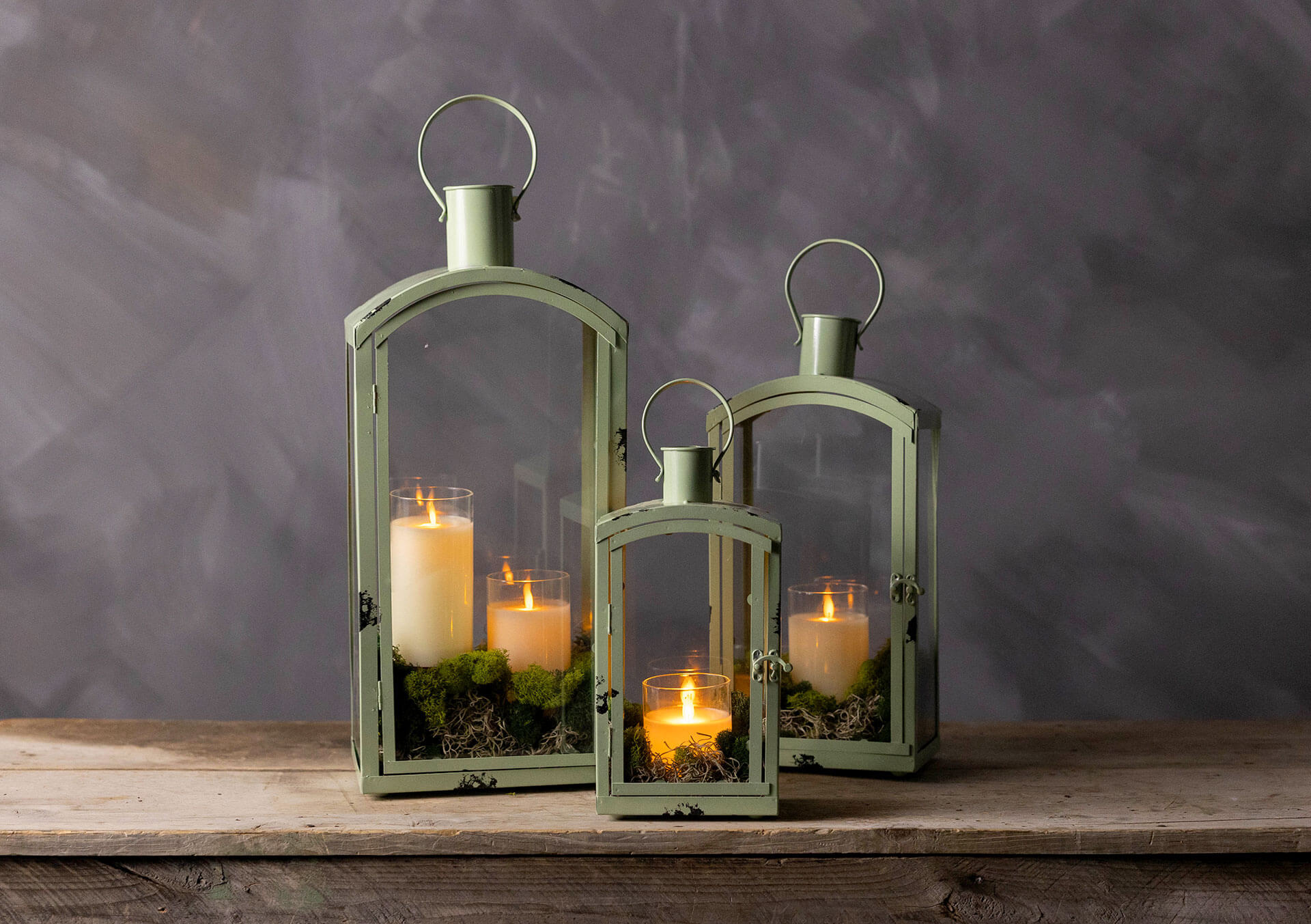 Verdigris Candle Lanterns