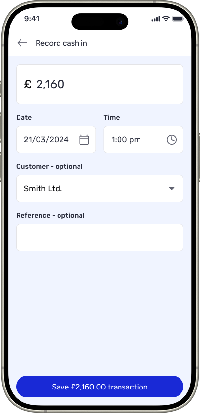 Manage your cash payments with Cash Register | Tide Business