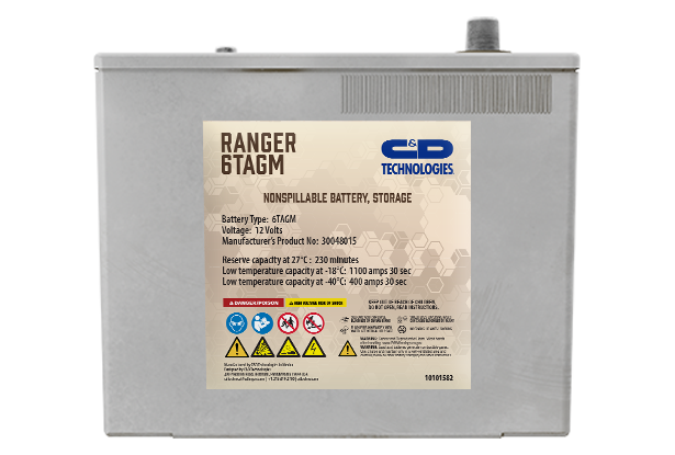 C & D Technologies | Ranger 6T AGM 12V Battery