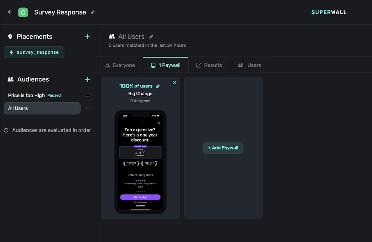Presenting Paywalls from Survey Responses — Superwall - Superwall