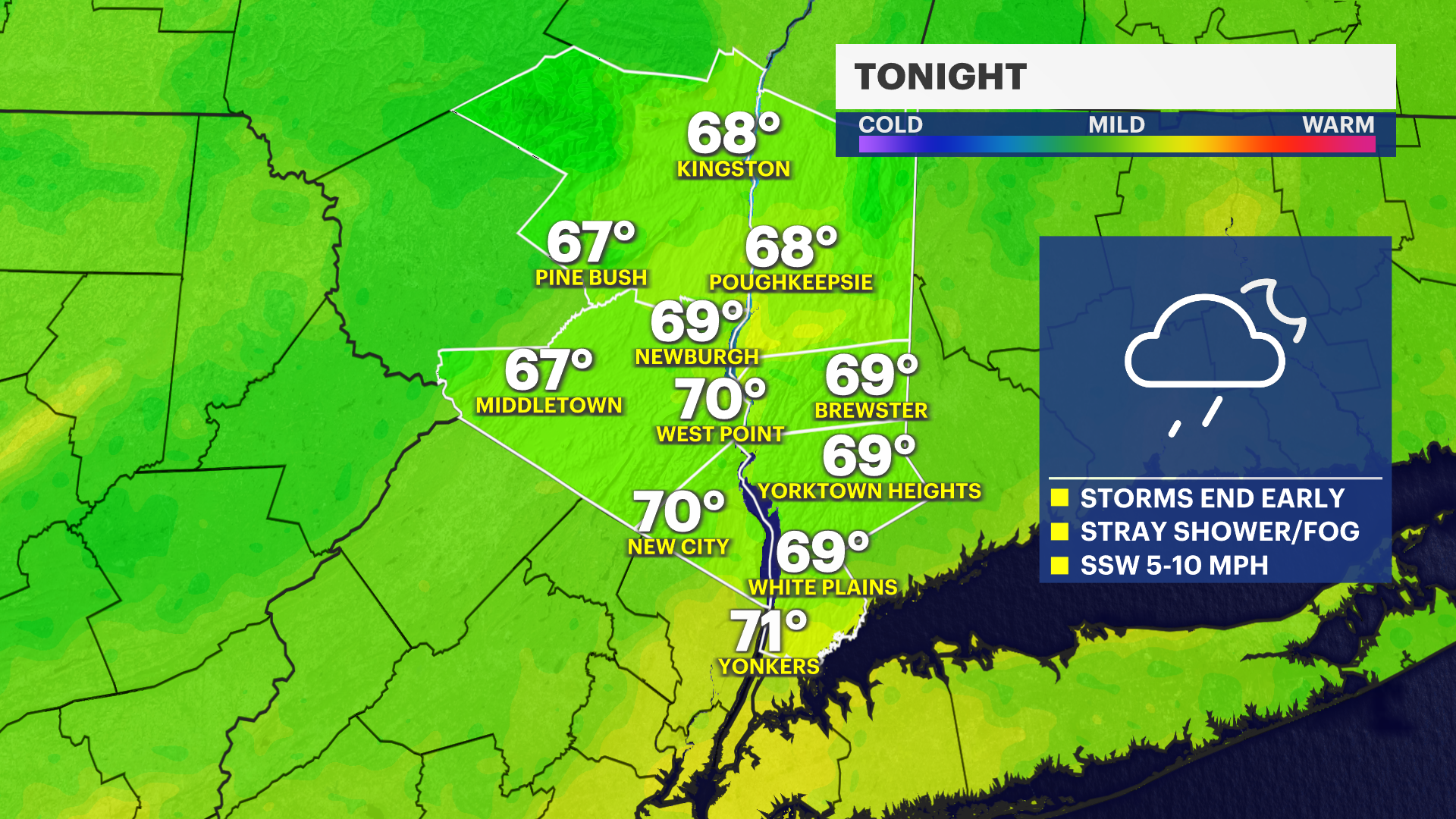 Sun and clouds with pop-up afternoon storm for the Hudson Valley Monday