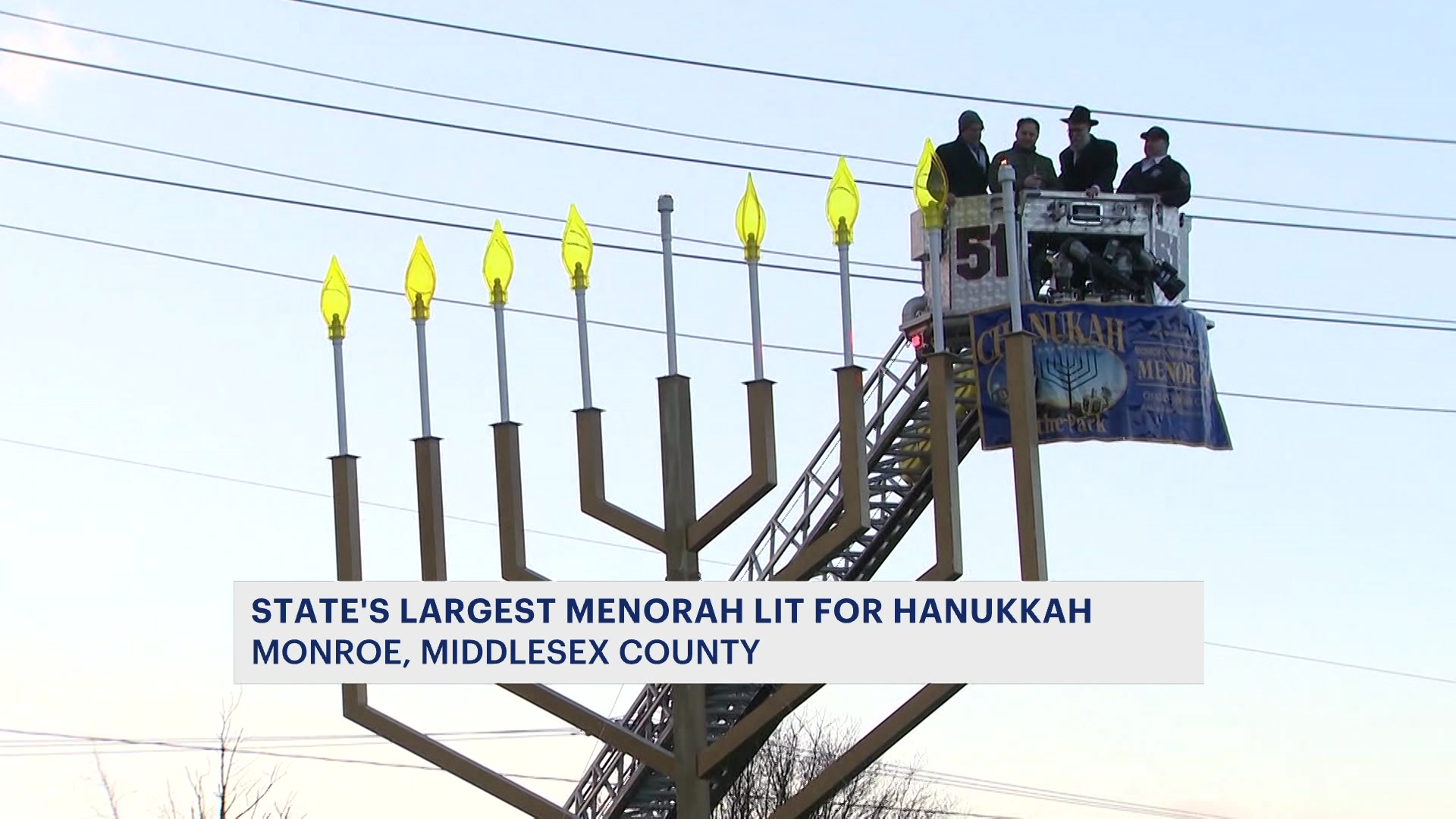New Jersey's largest menorah lit up in celebration of first night of ...
