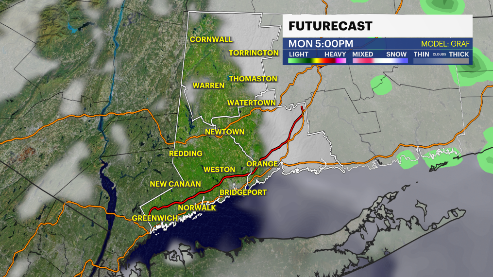 Rainy Monday in Connecticut; drier, sunnier conditions ahead