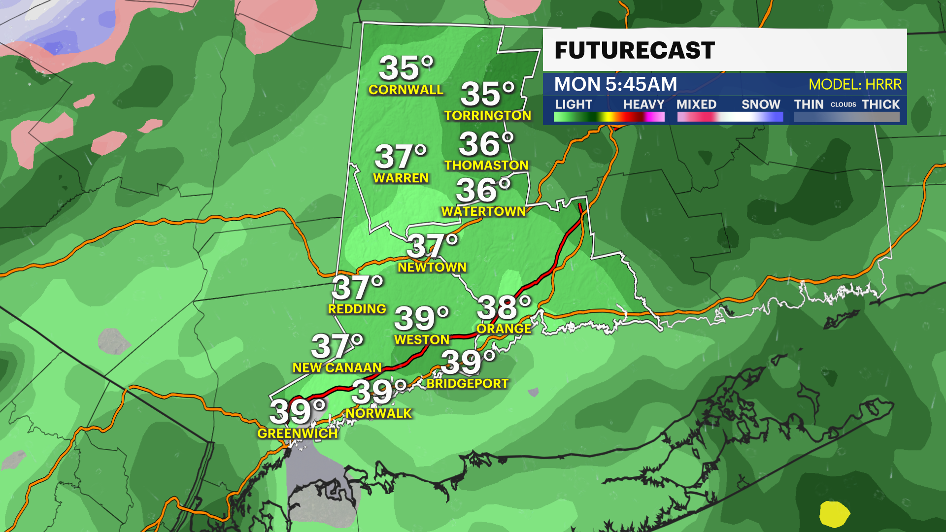 WEATHER TO WATCH: Heavy overnight rain, some snow into Monday in ...