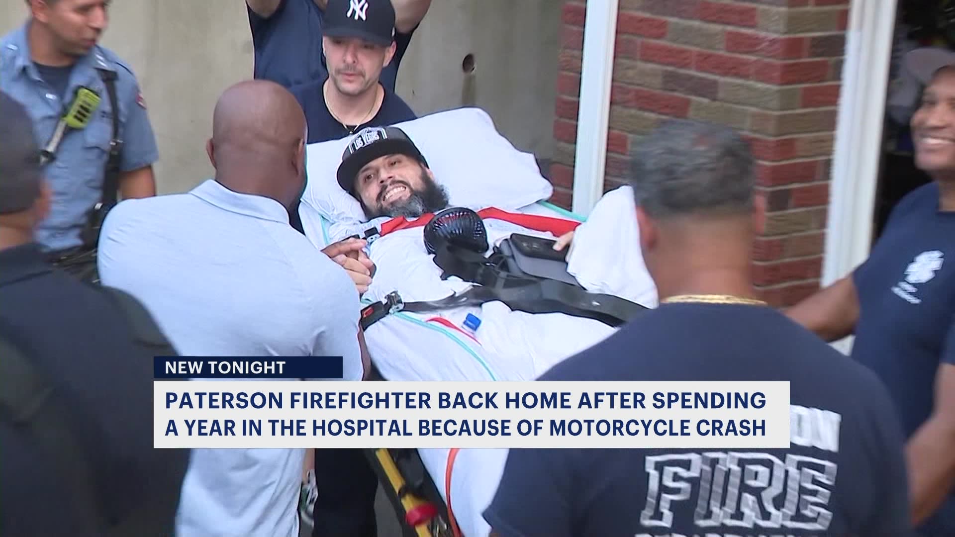 Paterson firefighter injured in crash gets hero’s welcome back home