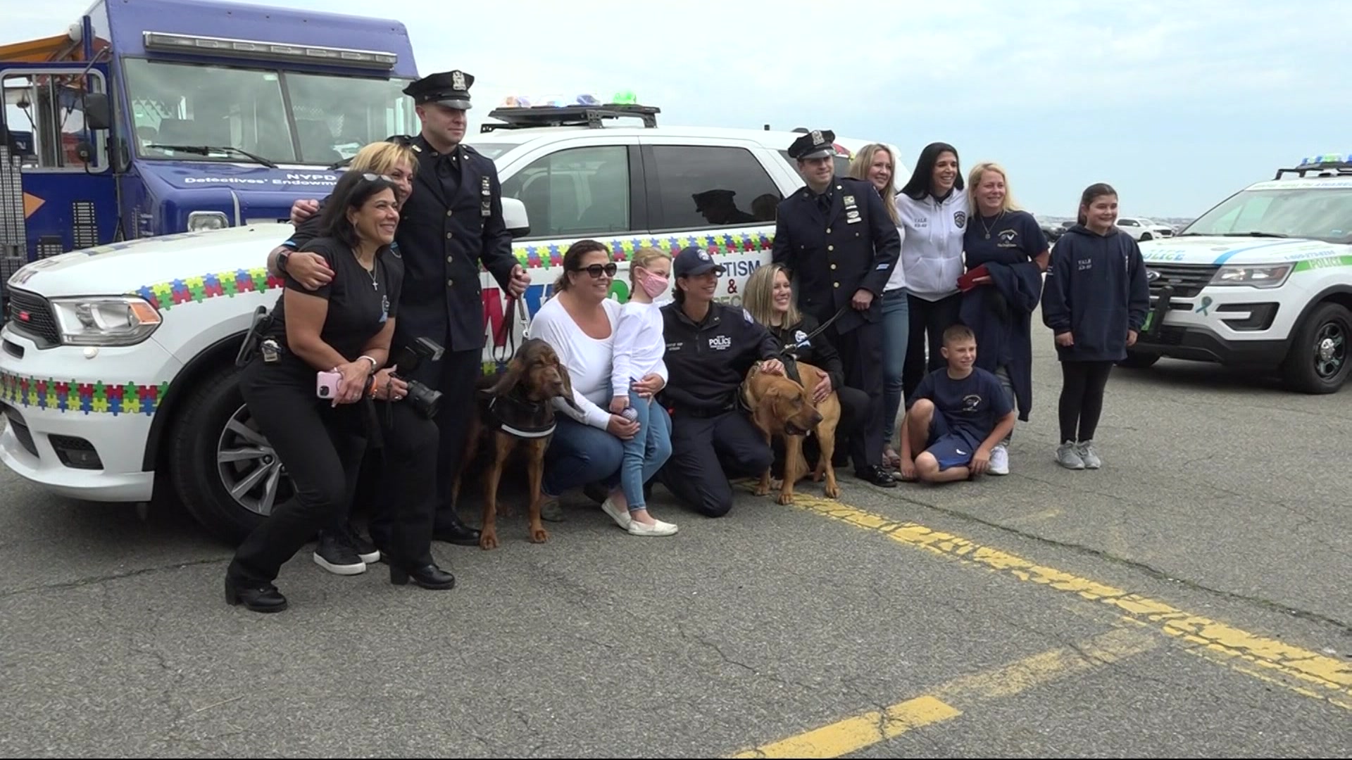NYPD K-9s vested in ceremony honoring kids living with autism