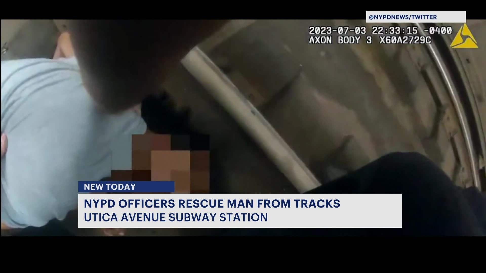 VIDEO: Officers save man who fell onto subway tracks at Utica Avenue ...