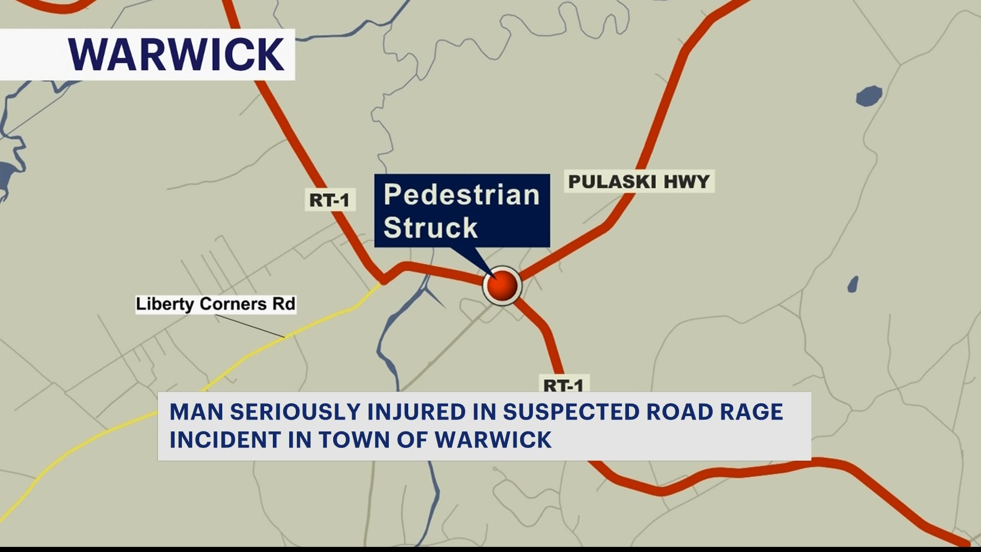 Pedestrian hit by car in Warwick in possible road rage incident