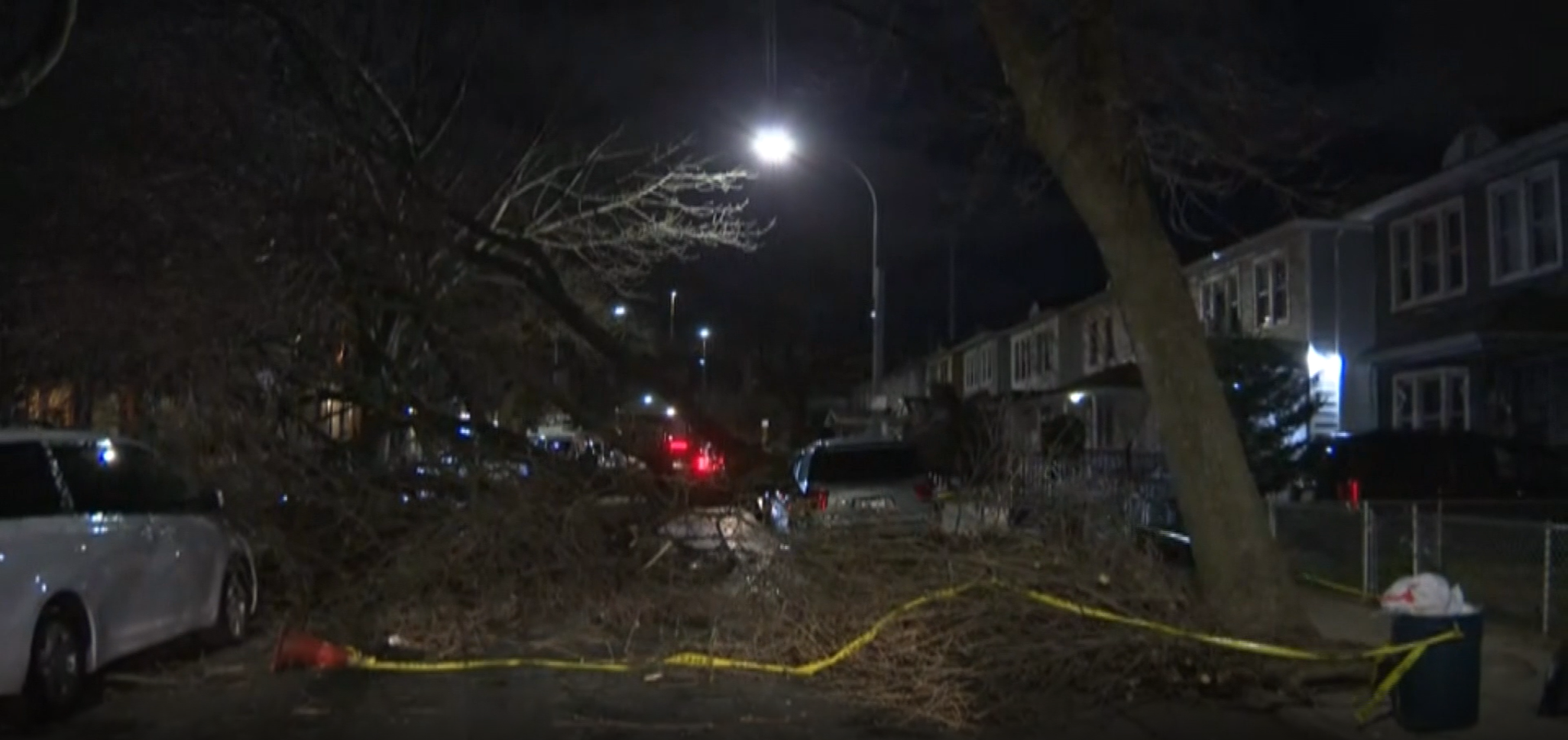 Winds down tree onto 2 parked cars in Sunset Park