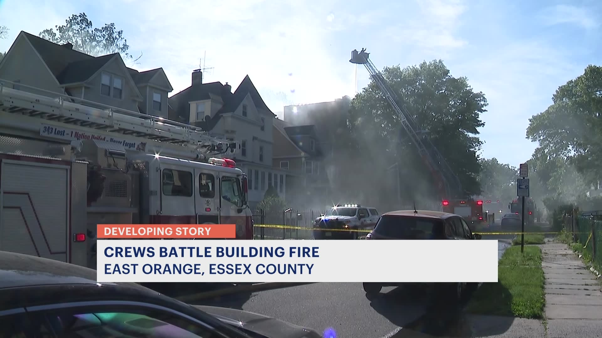 Fire erupts at 4-story East Orange building