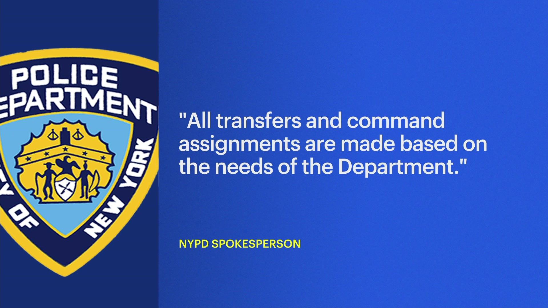 NYPD replaces commanding officers in two units
