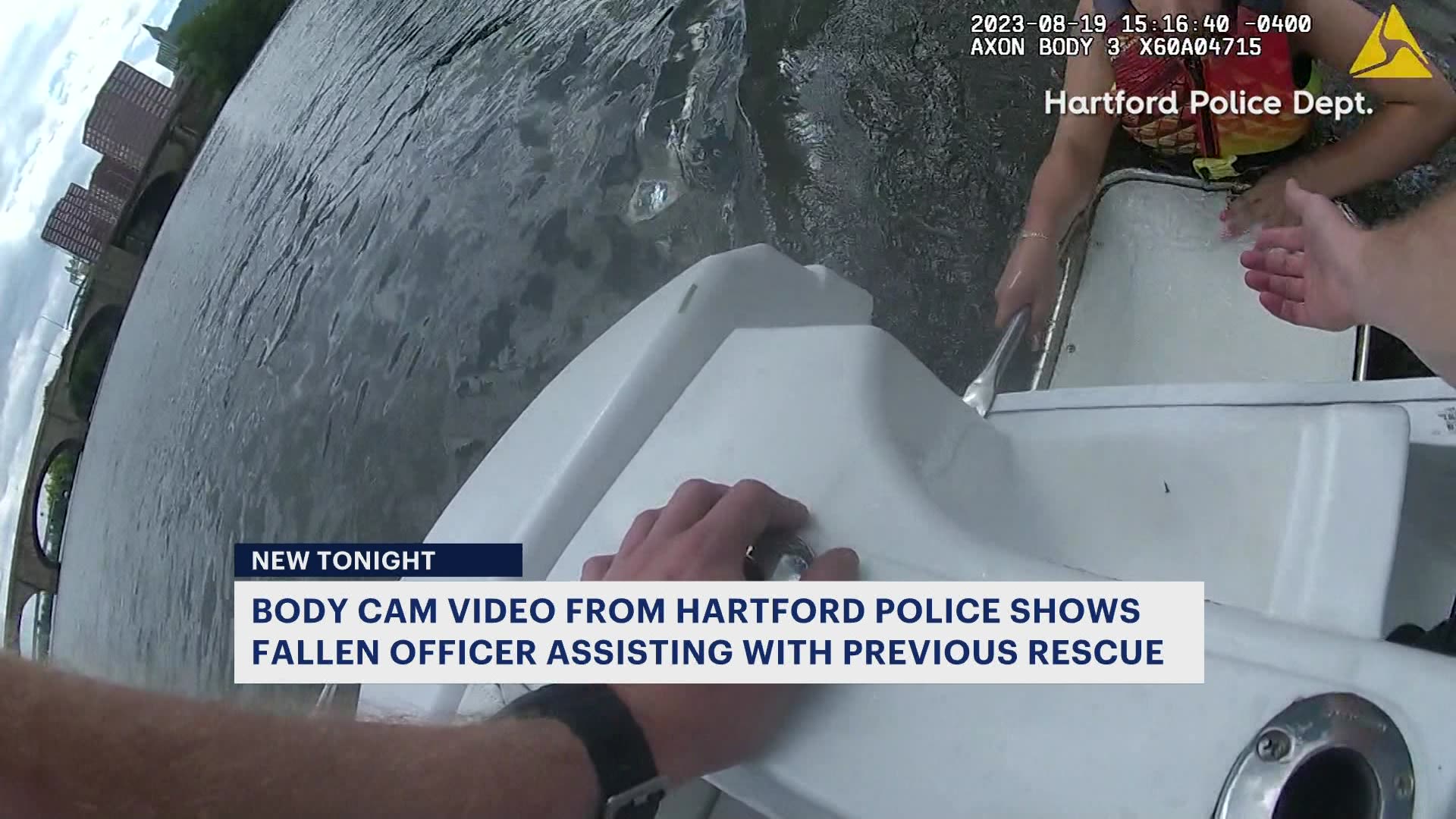 Fallen Hartford police officer caught on video rescuing woman from river
