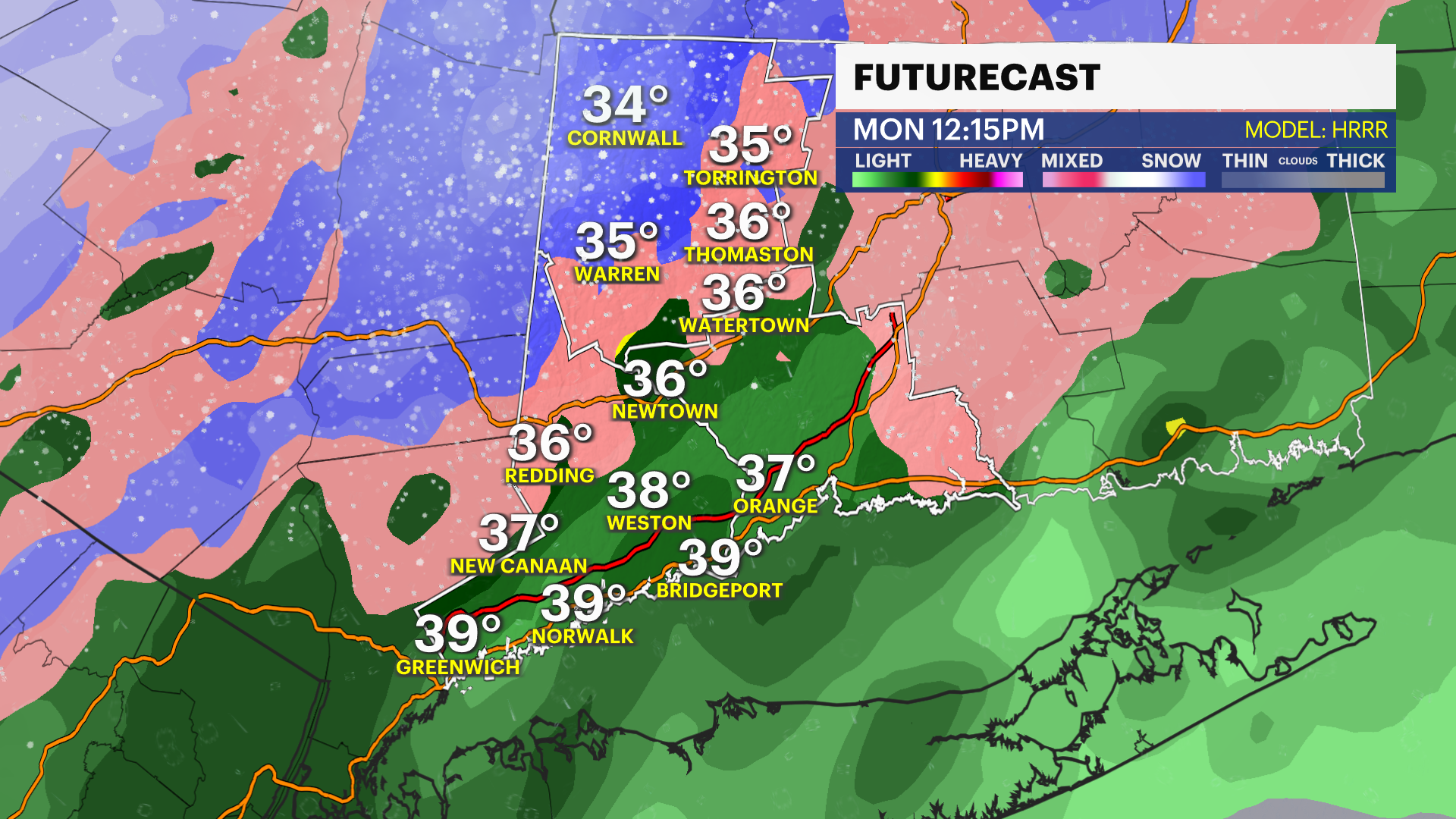 WEATHER TO WATCH: Heavy overnight rain, some snow into Monday in ...