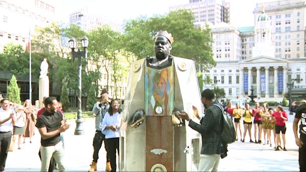 Interactive sculpture in Downtown Brooklyn celebrates The Notorious B.I.G.