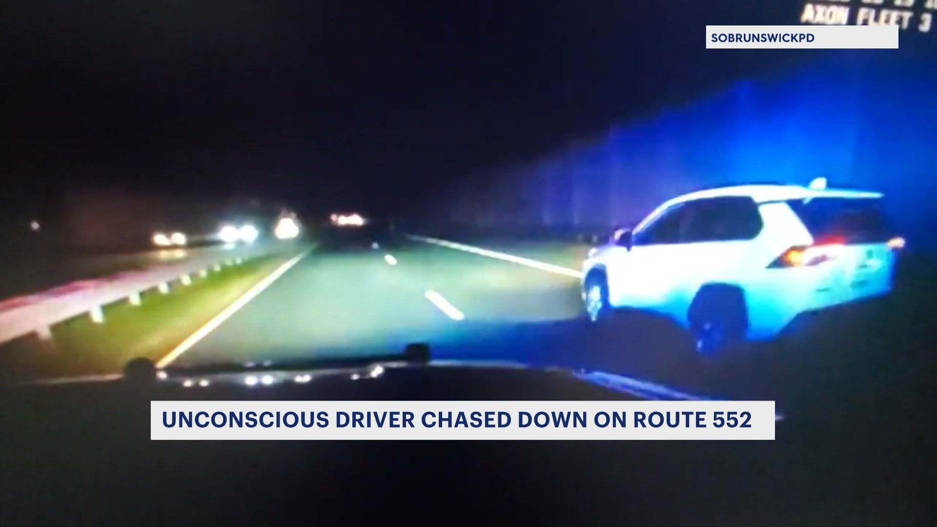 Police stop moving car after driver passes out behind the wheel
