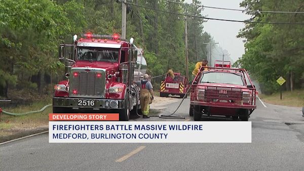 NJ Forest Fire Service: Flatiron wildfire in Medford Township 100% ...