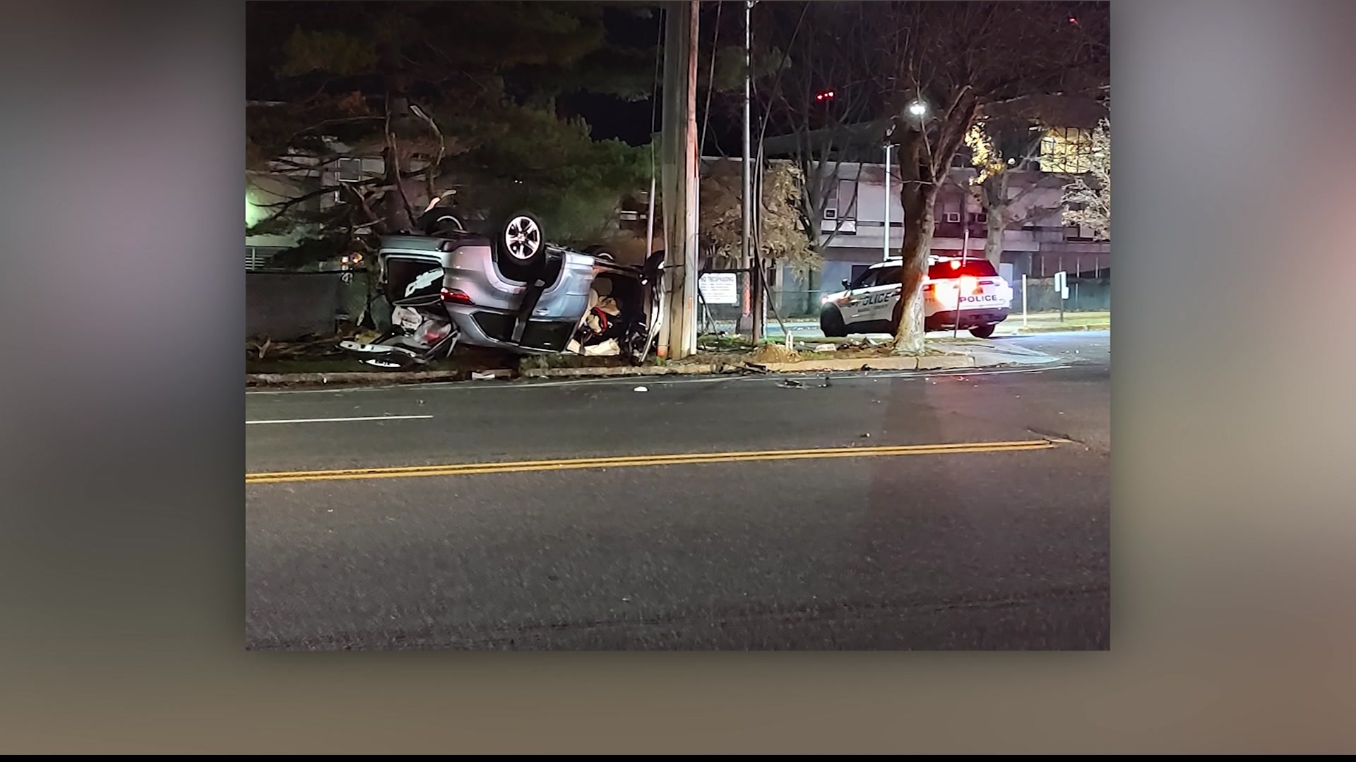 Nassau police: 1 injured after car flips over in East Meadow