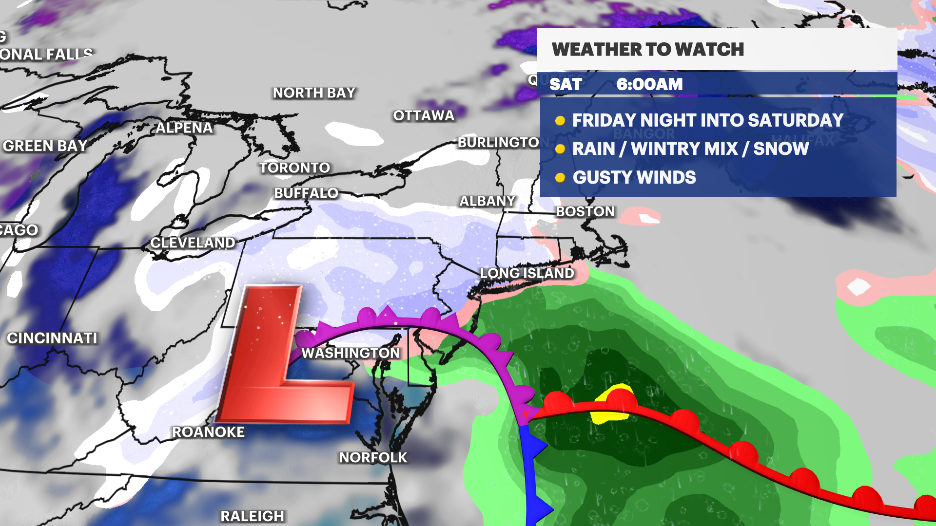 Rain likely Friday night ahead of weekend coastal storm