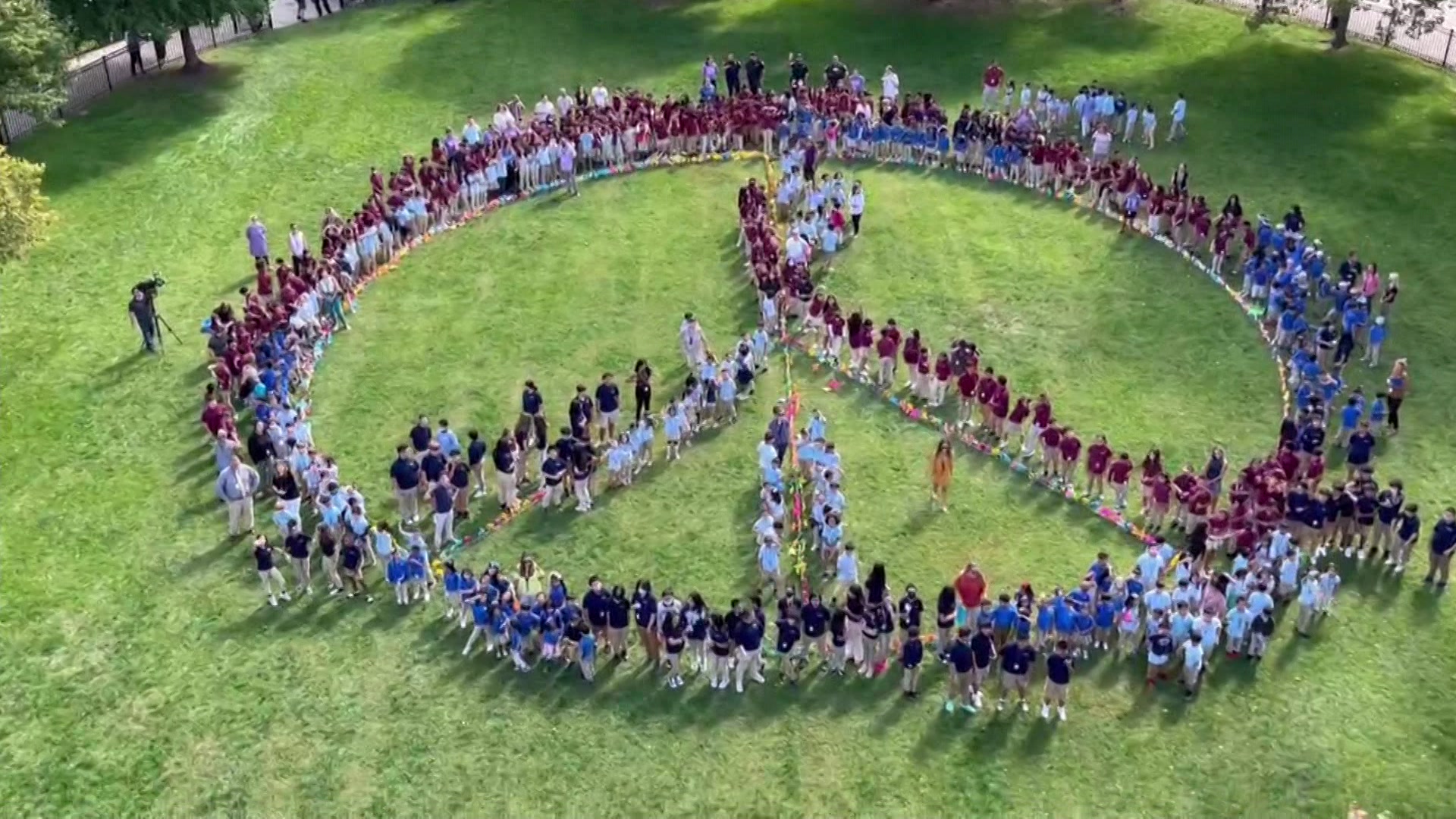 Jersey Proud: Harrison students create giant peace sign as part of ...