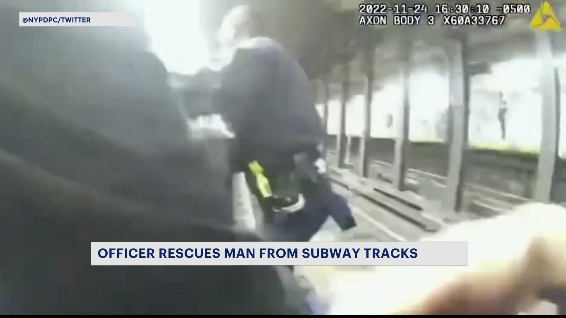 NYPD officers rescue man who fell on subway tracks in Harlem