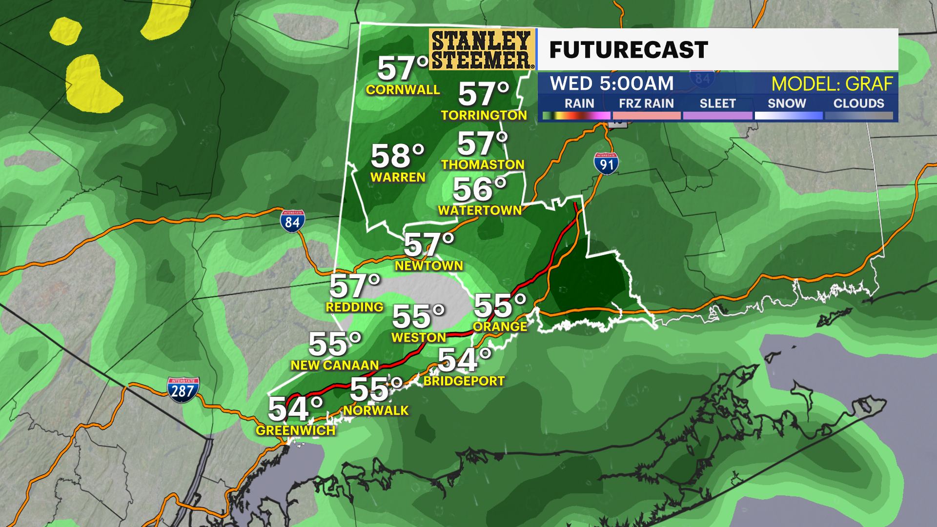 Cloudy and cool before rain hits on Wednesday in Connecticut