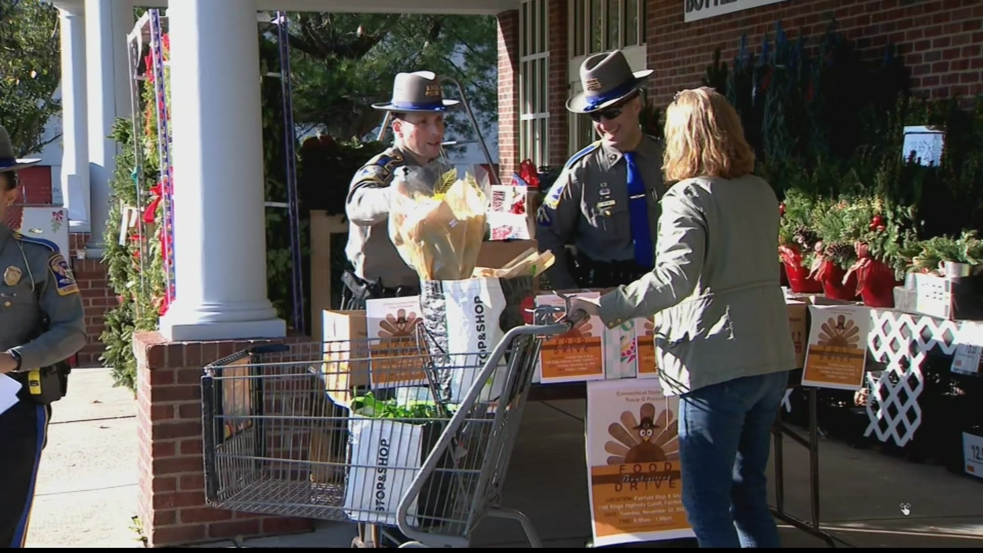 State Police Troop G hosts Thanksgiving food drive in Fairfield