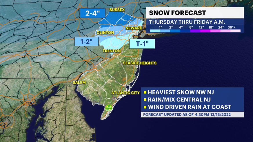 STORM WATCH: Messy storm expected Thursday into Friday for New Jersey
