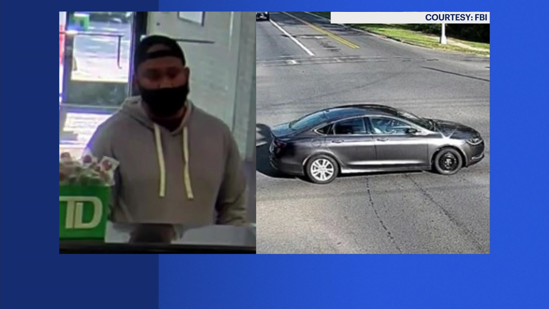 FBI releases photos of suspect, getaway car in South Jersey bank robbery