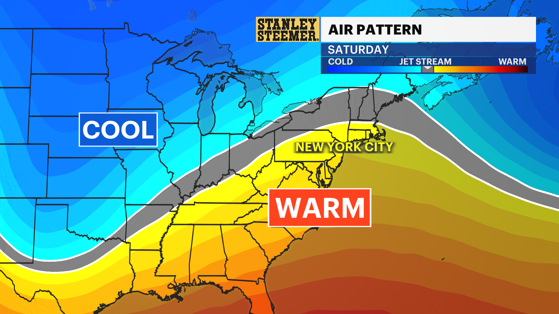 Cloudy, blustery and sinking temperatures in 40s for New York City