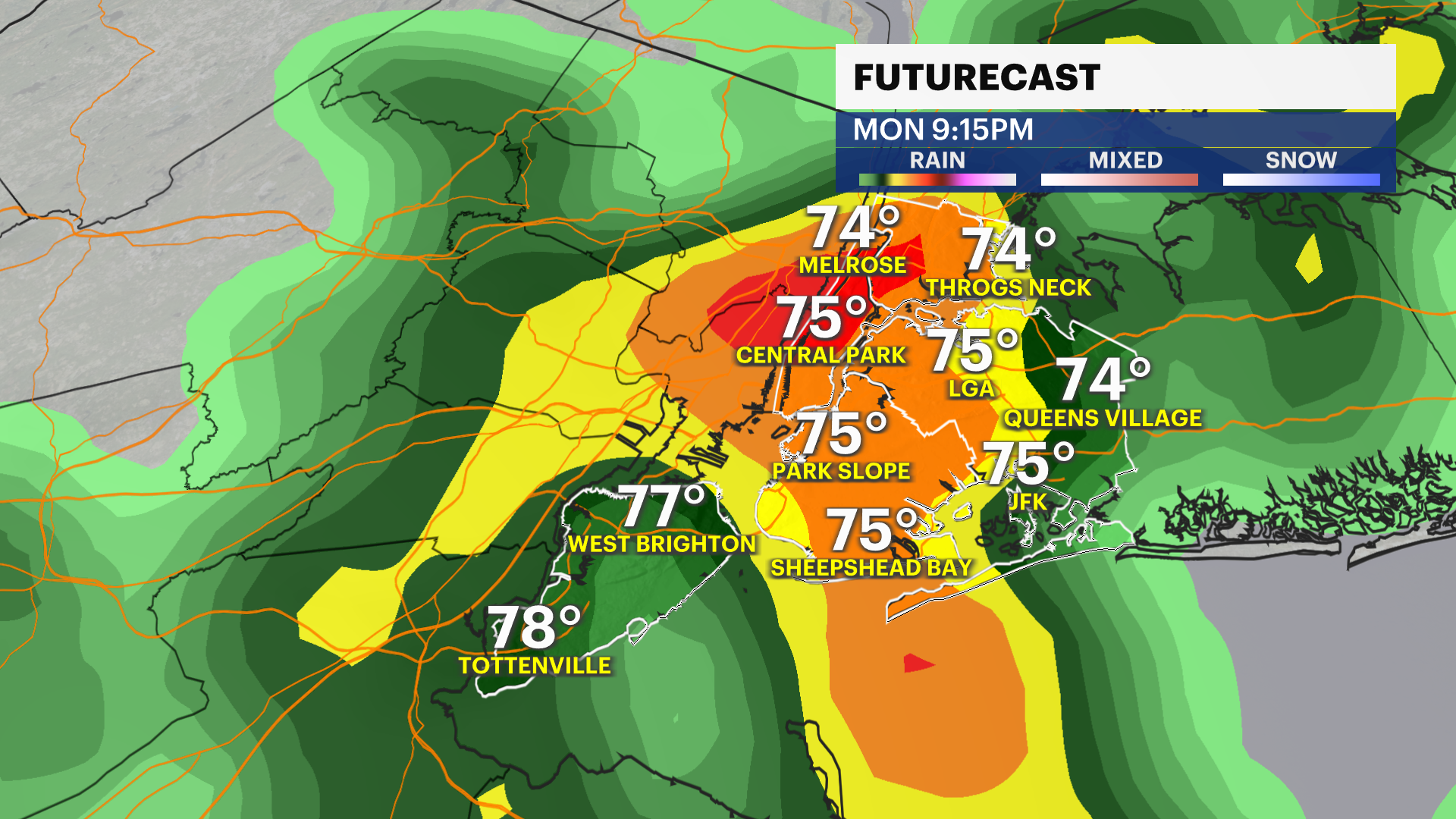 Scattered showers expected Tuesday morning; warm weather returns midweek