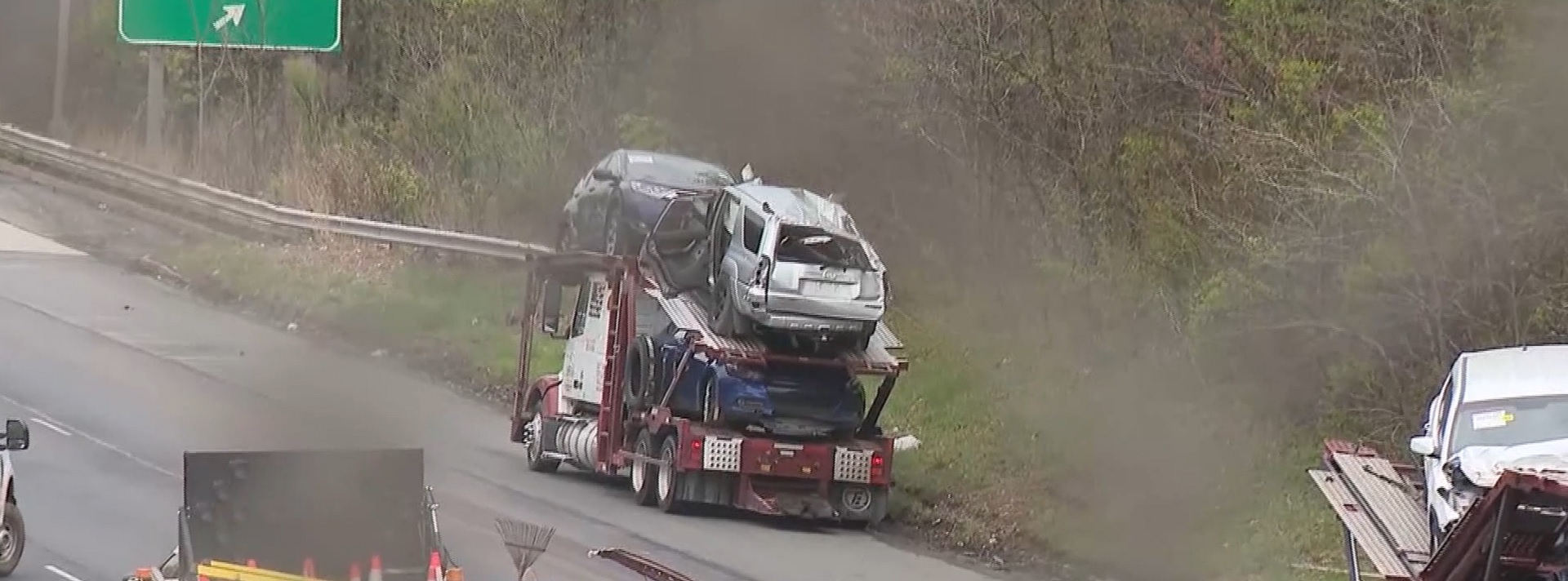 State police: Car falls off carrier, leaves 2 people injured Wednesday ...