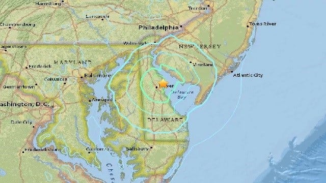 4.1 magnitude earthquake in Delaware shakes New Jersey