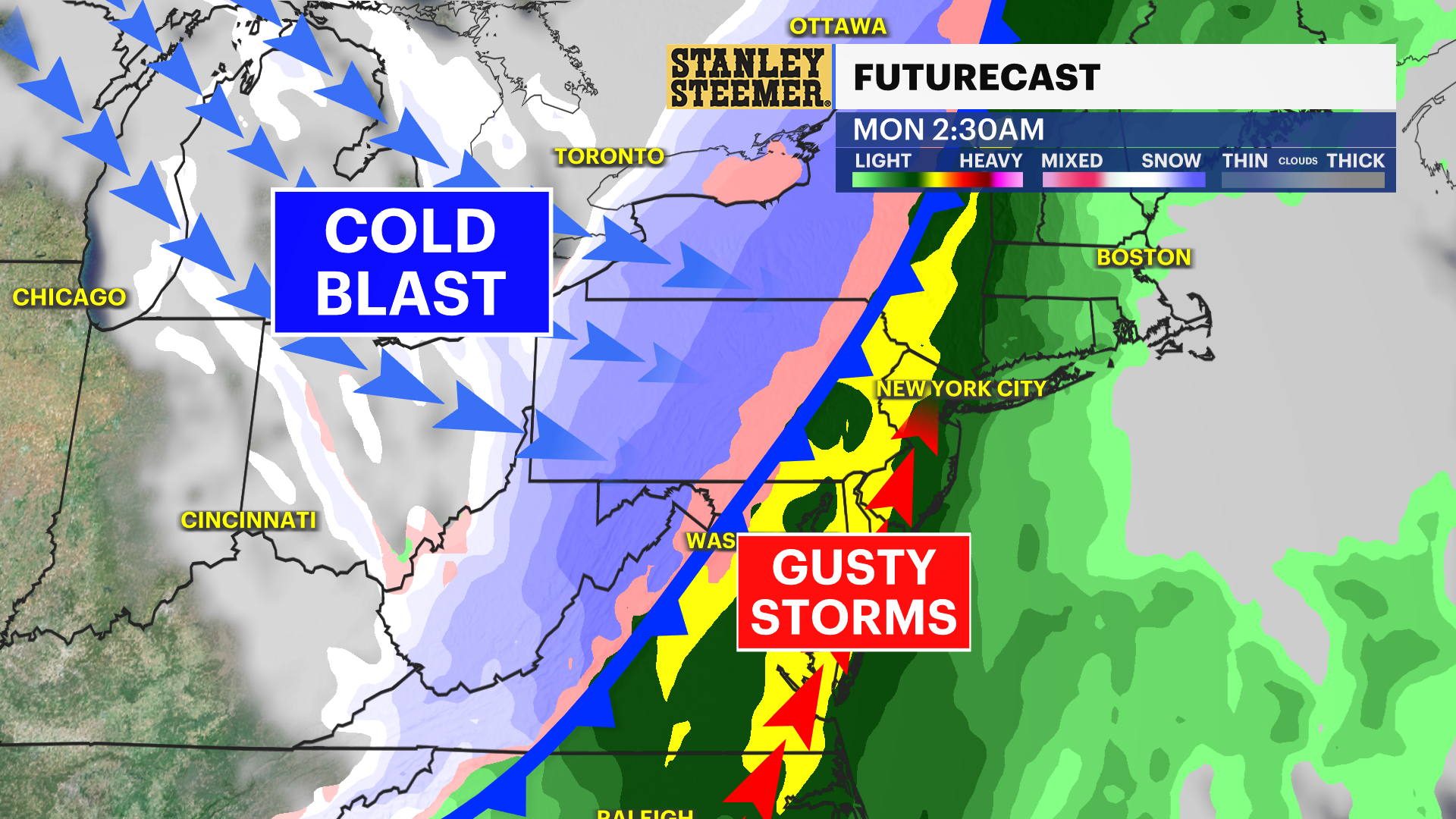 Limited sunshine, breezy conditions and cold temperatures in New York City