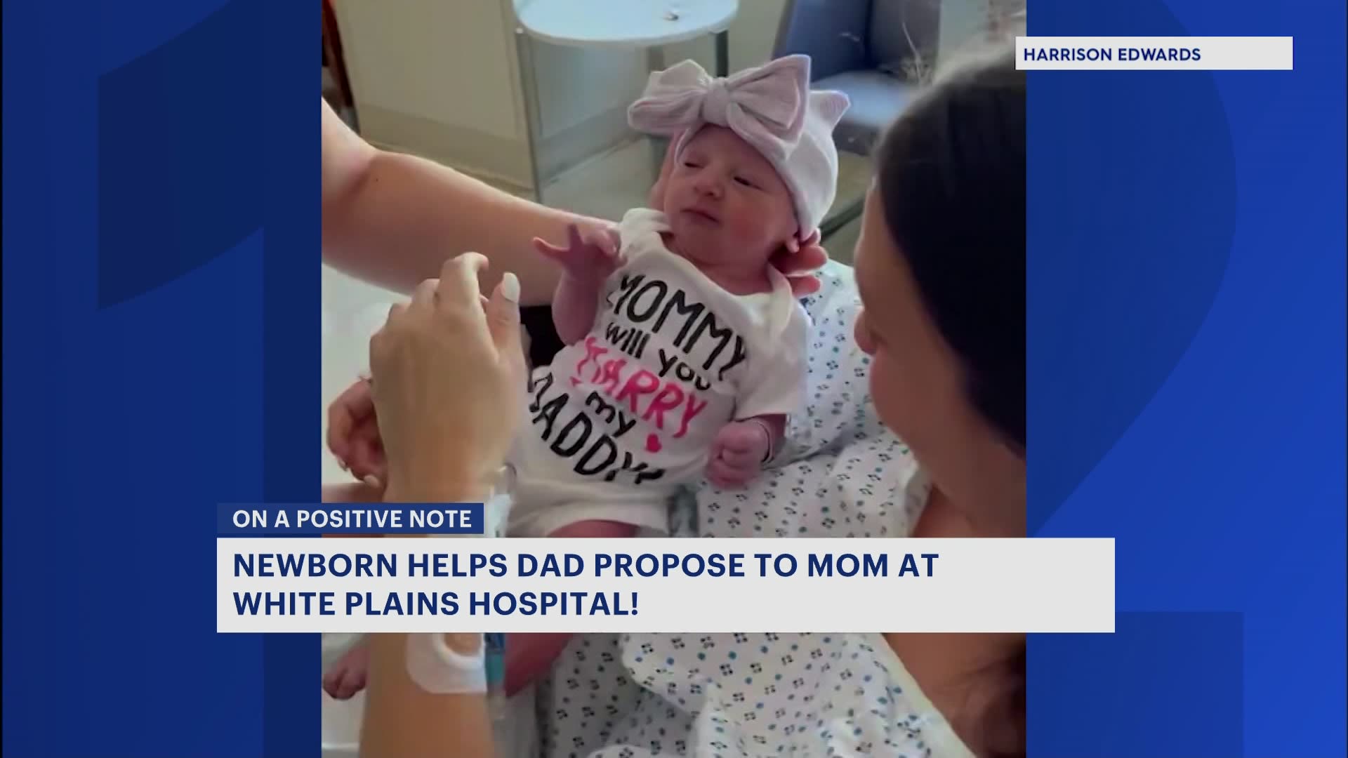 Newborn baby girl helps dad propose to her mom at White Plains Hospital