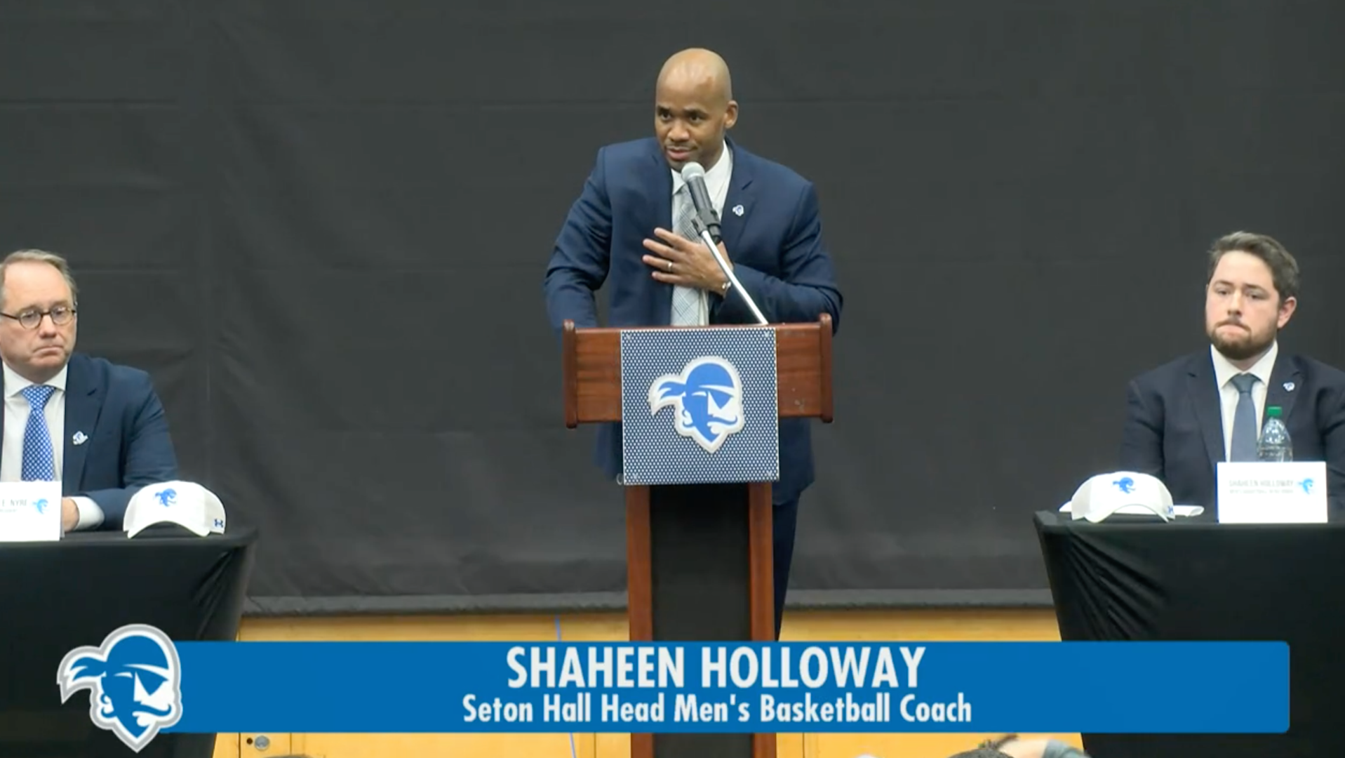 Seton Hall introduces Shaheen Holloway as men's basketball coach ...