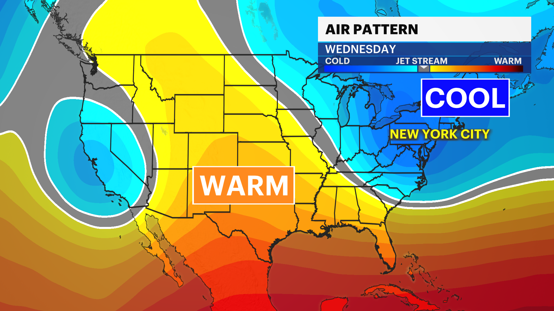 Cloudy, cool and wet weather this week for NYC