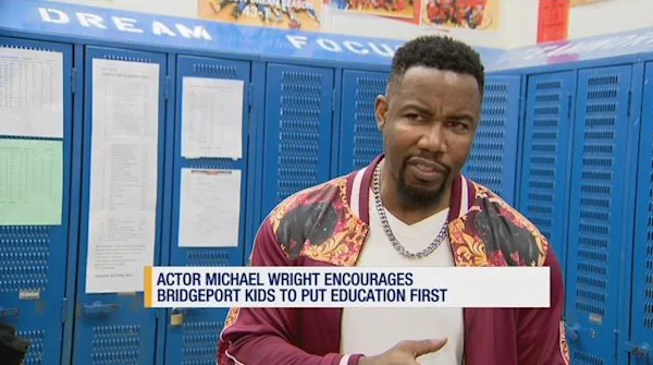 Bridgeport native, actor Michael Jai White visits Curiale School