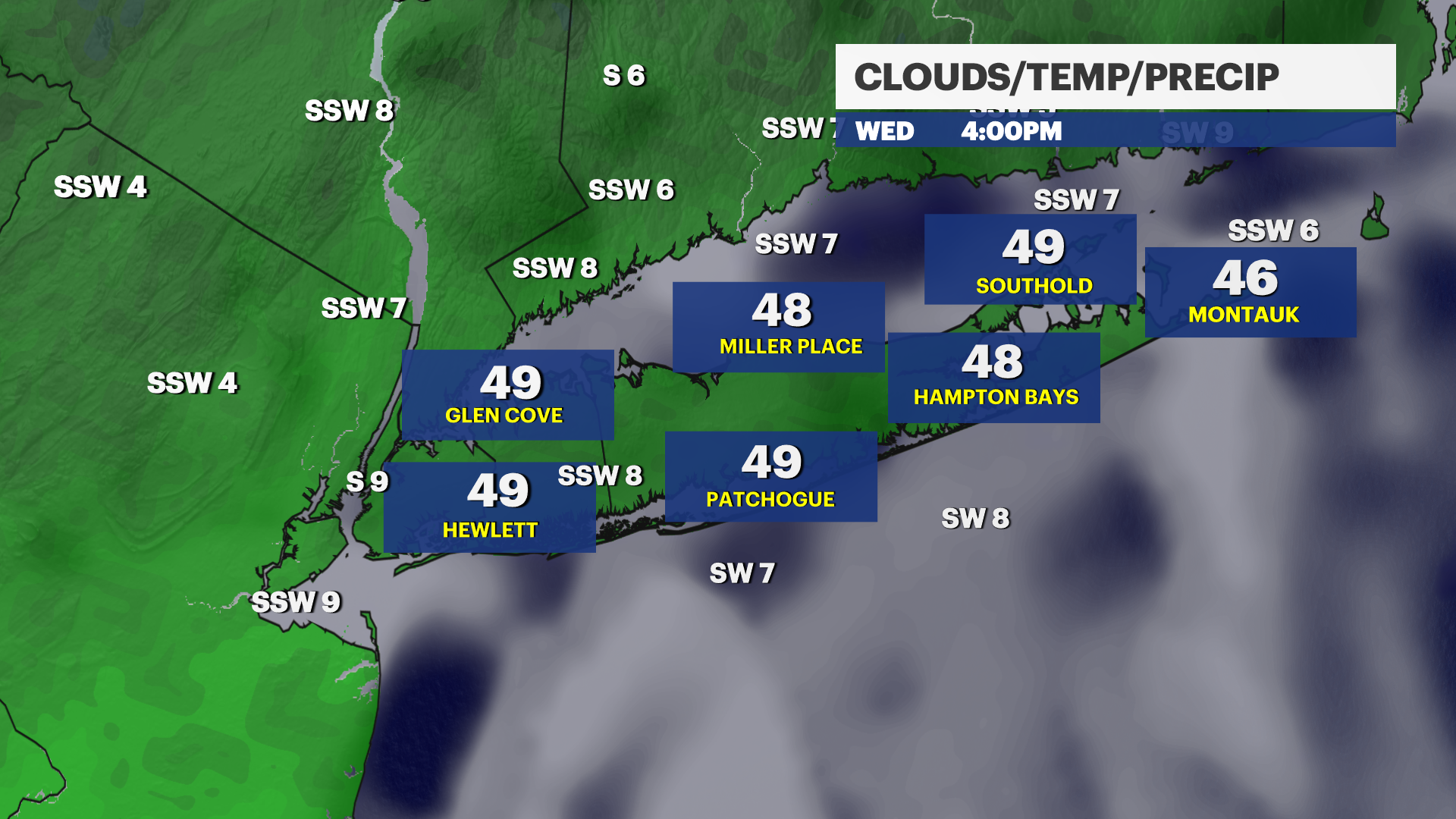 Sunny for Wednesday and Thursday; possible rain for Friday