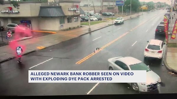 Newark Robbery suspect seen on camera as dye pack explodes arrested