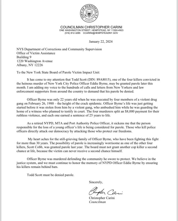 Hempstead Town councilman: Parole should be denied for man convicted of ...