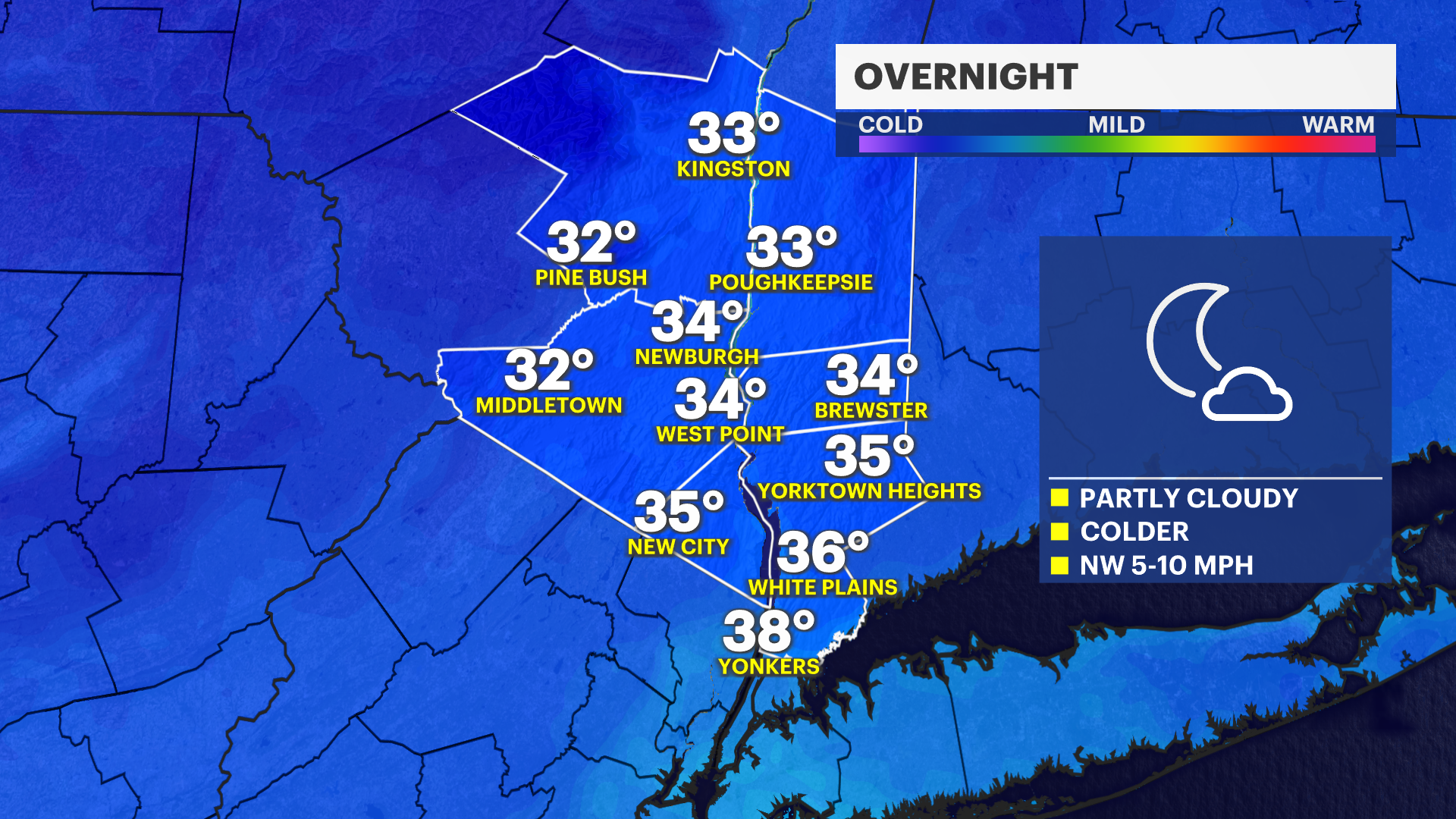 Chilly morning, cool afternoon Monday in the Hudson Valley
