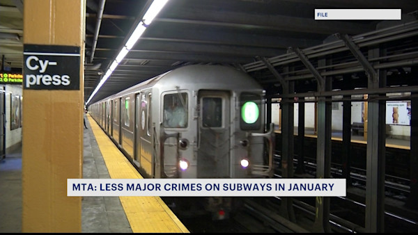 MTA: Major crimes on subways down in January