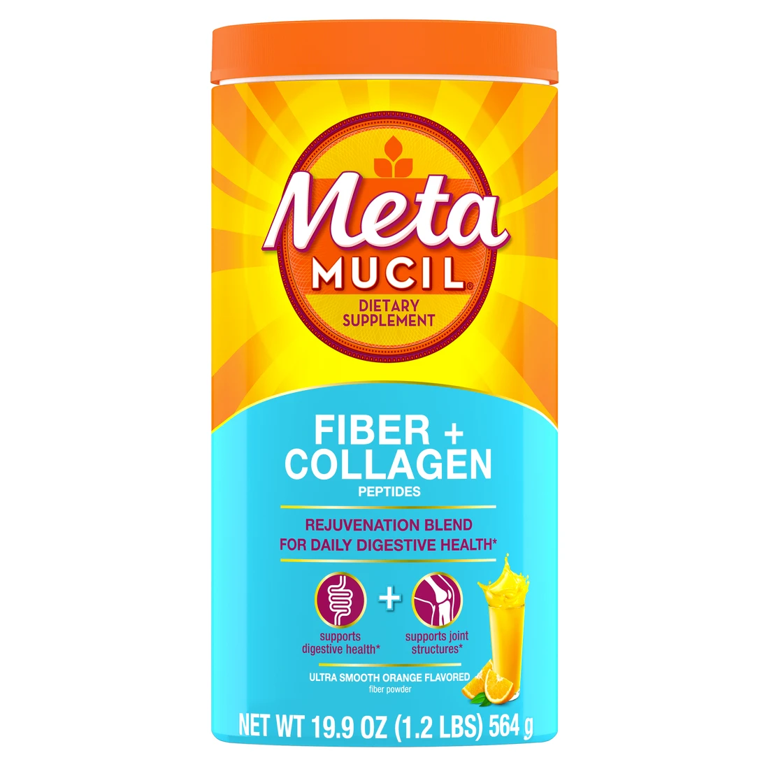 Metamucil Fiber + Collagen, Rejuvenation Blend, Orange Powder | Metamucil