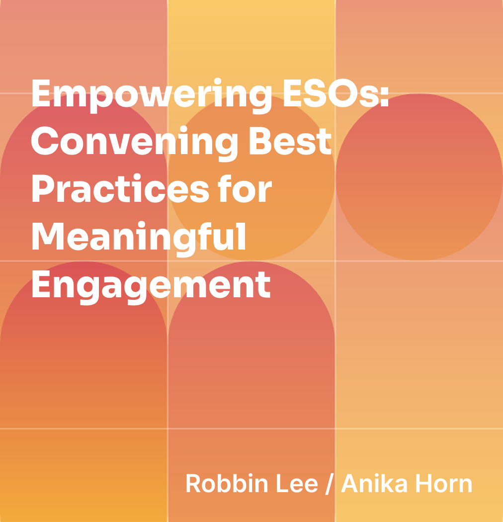 Empowering ESOs: Convening Best Practices for Meaningful Engagement ...